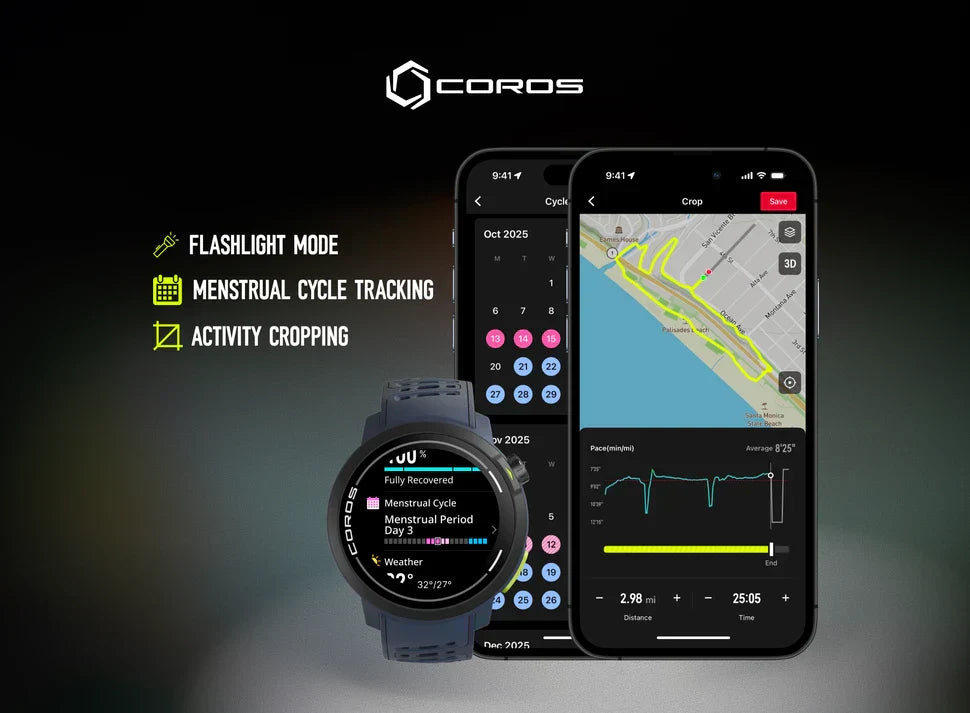 COROS October 2025 - New Features: Flashlight, Cycle Tracking ...